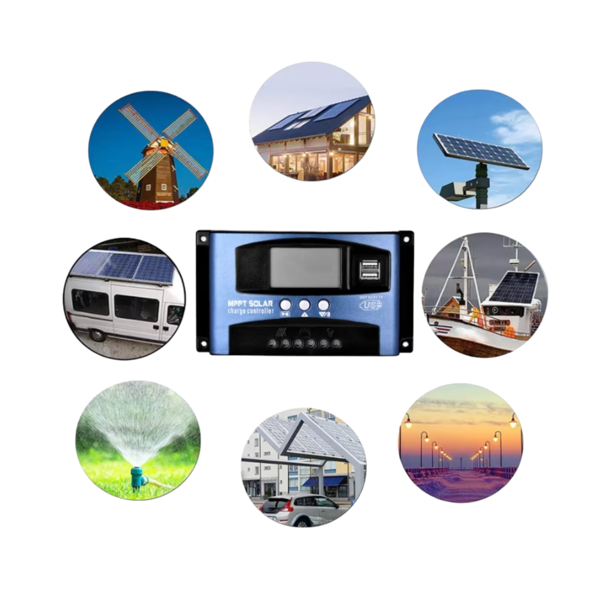 Controler solar pentru panouri fotovoltaice MPPT 12-24V 100A